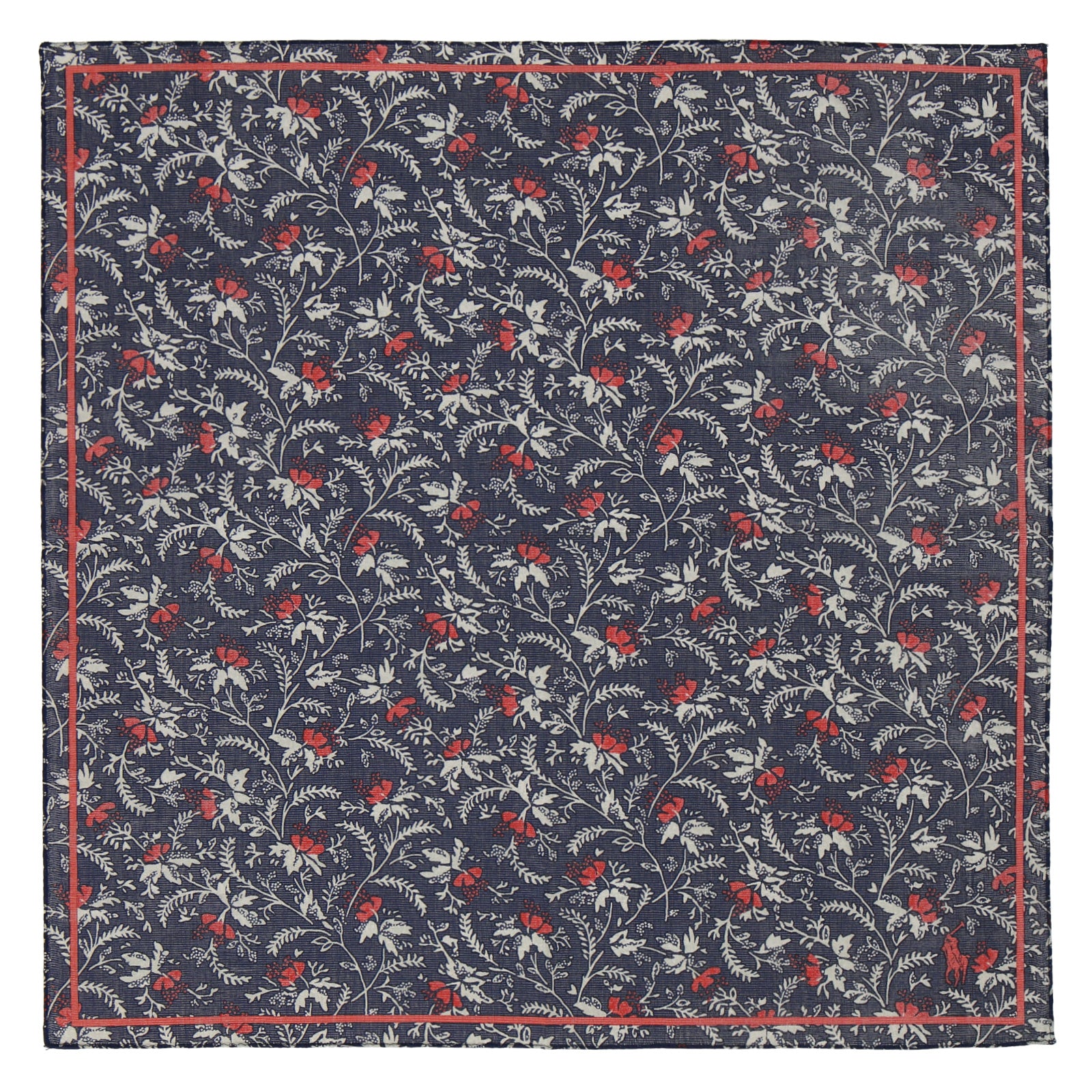 【NEW】婦人プリントハンカチ #120c フローラル＆ポロポニー ネイビーブルー – INTERMODE KAWABE