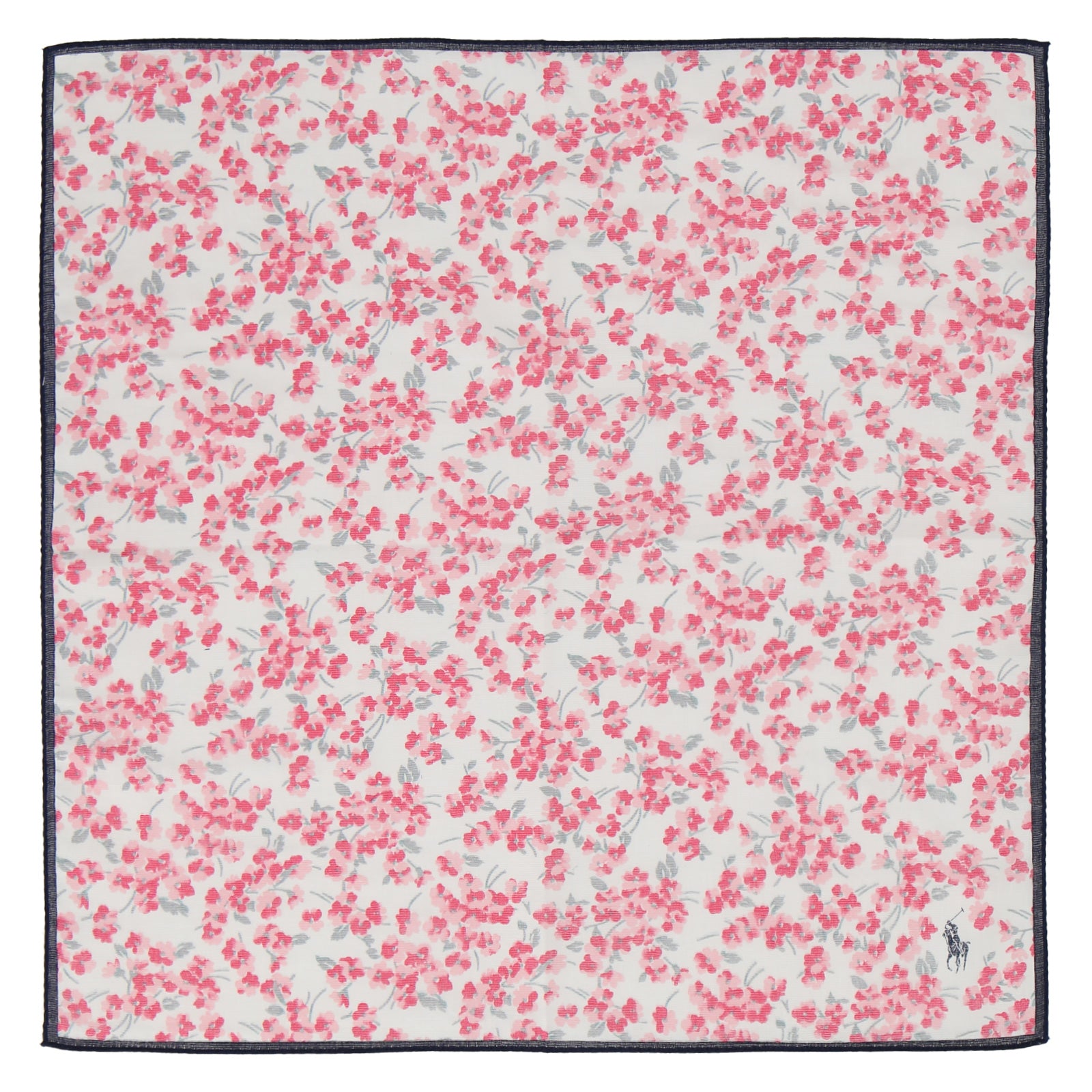 婦人プリントハンカチ #120c フローラル ネイビーブルー – INTERMODE KAWABE