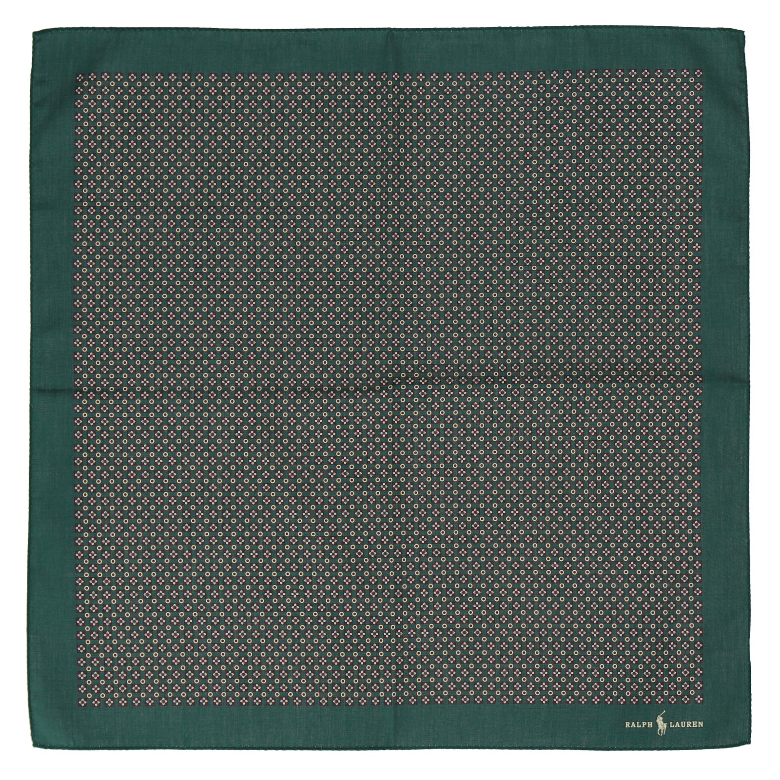 紳士プリントハンカチ #121c ダークグリーン – INTERMODE KAWABE