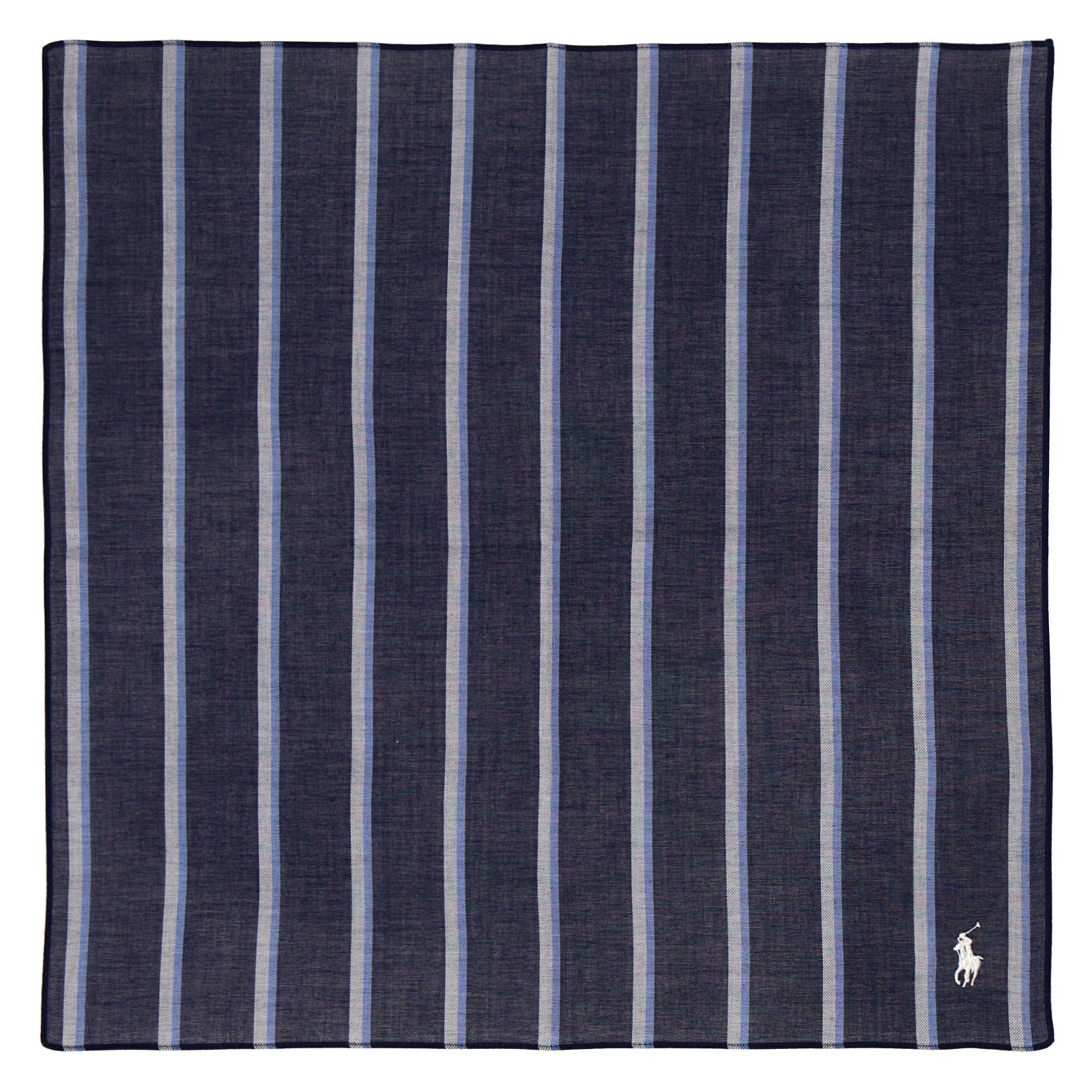 【NEW】紳士先染ハンカチ #122a ポロポニー ストライプ ネイビーブルー – INTERMODE KAWABE
