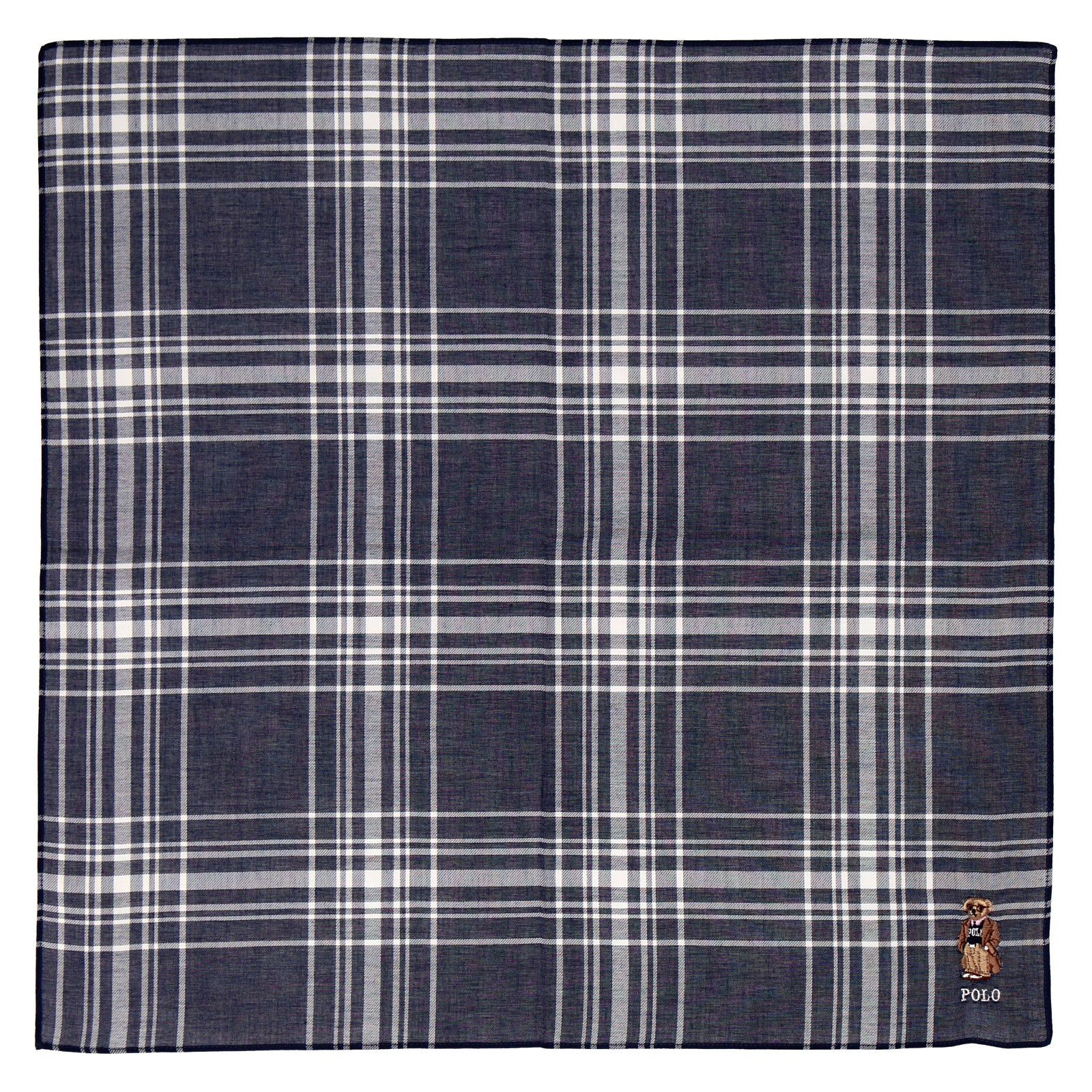 紳士先染ハンカチ #122a ポロベア ネイビーブルー – INTERMODE KAWABE