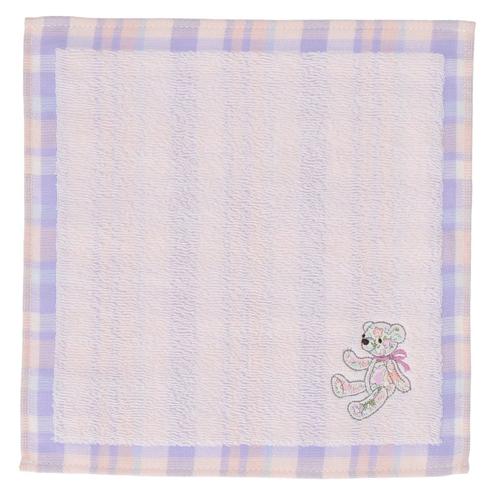 婦人タオルハンカチ #191c テディベア パープル – INTERMODE KAWABE