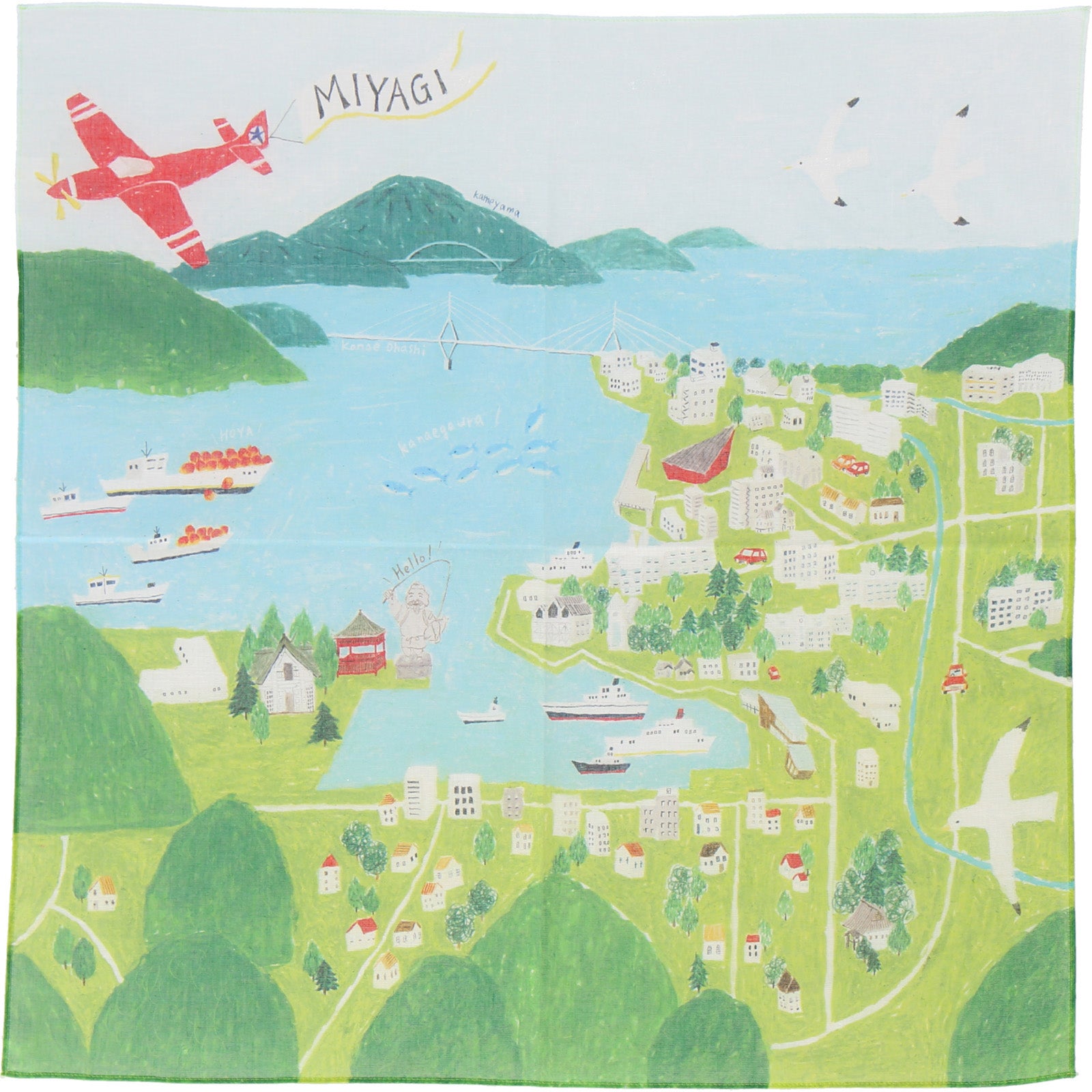 宮城 ホヤ プリントハンカチ – INTERMODE KAWABE